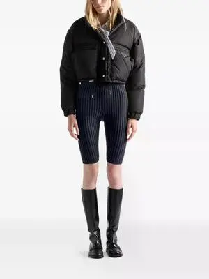 Prada Cropped Down Jacket With Ring Collar