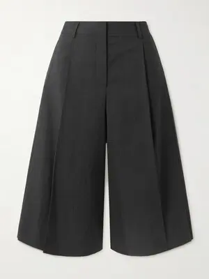TWP Stefens Pleated Wool Culottes - Gray