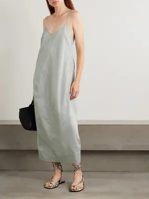 ST. AGNI Recycled-taffeta Midi Dress