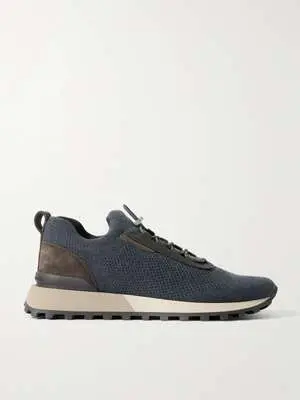 Brunello Cucinelli Bead-embellished Wool-blend Sneakers