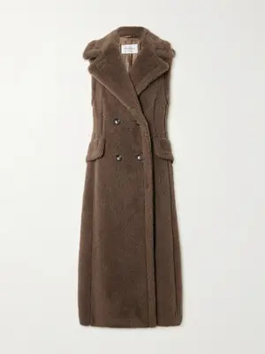 Max Mara Boario Belted Alpaca-blend Double-breasted Coat - Metallic