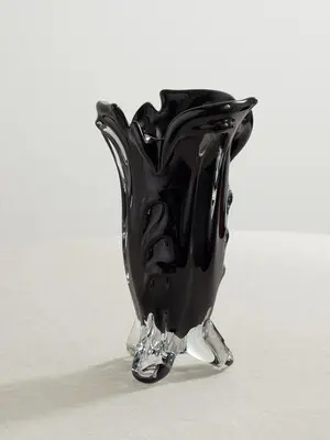 LOUISE ROE Drape Glass Vase - Black