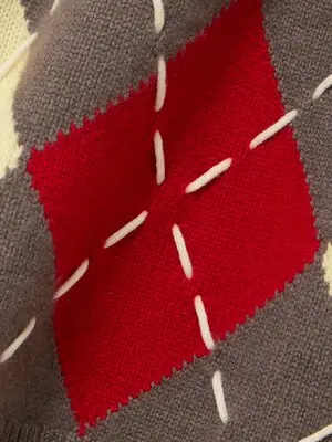 Arch4 Courchevel Embroidered Argyle Cashmere Turtleneck Sweater