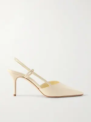 Manolo Blahnik Touki 70 Leather Slingback Pumps