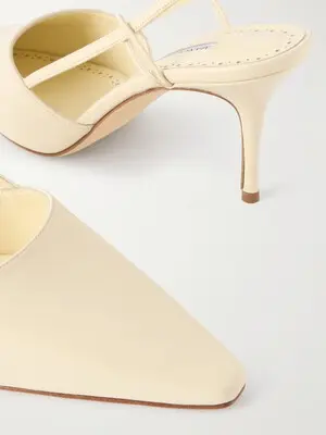 Manolo Blahnik Touki 70 Leather Slingback Pumps