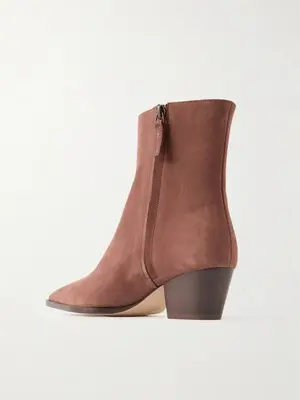 Manolo Blahnik Aliera 50 Nubuck Ankle Boots - Brown