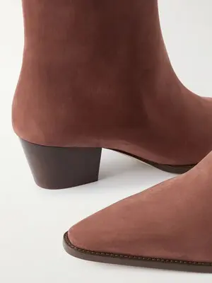 Manolo Blahnik Aliera 50 Nubuck Ankle Boots - Brown
