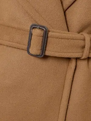 Stella McCartney Double-breasted Belted Wool Coat - Brown