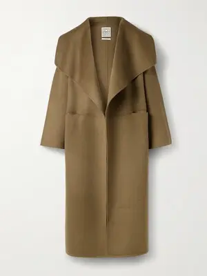 TOTEME Draped Wool And Cashmere-blend Felt Coat - Brown