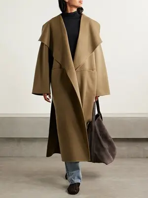 TOTEME Draped Wool And Cashmere-blend Felt Coat - Brown