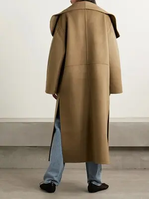 TOTEME Draped Wool And Cashmere-blend Felt Coat - Brown