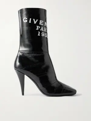 Givenchy Printed Textured-leather Ankle Boots