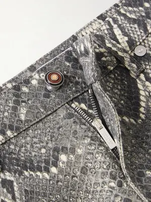 Gabriela Hearst Ezra Snake-print Recycled Mid-rise Bootcut Jeans - Gray