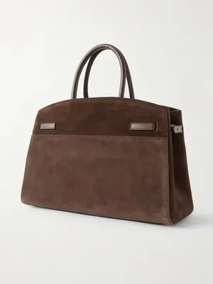 DEMELLIER The Hudson Midi Suede Tote - Brown