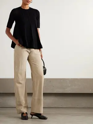 Loewe Suede Straight-leg Pants