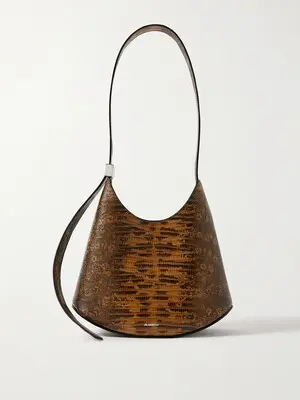 JIL SANDER Small Snake-effect Leather Shoulder Bag