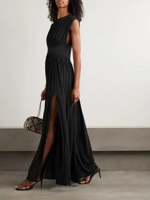 Zimmermann Hypnotic Gathered Paneled Maxi Dress - Black