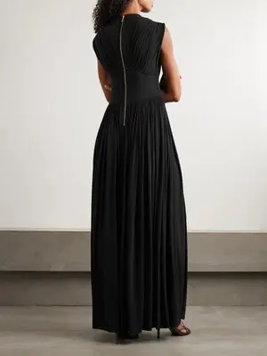 Zimmermann Hypnotic Gathered Paneled Maxi Dress - Black