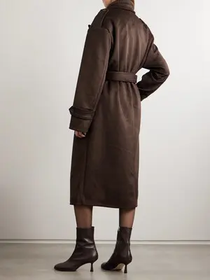 THE FRANKIE SHOP Pembroke Brushed Trench Coat - Brown