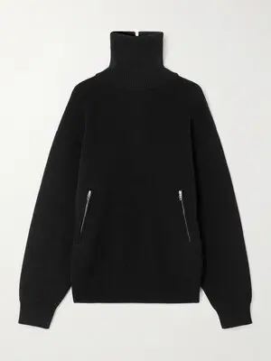 Balenciaga Cotton Half-zip Sweater - Black