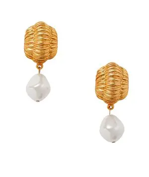 JENNIFER BEHR Asha -plated Faux Pearl Drop Earrings - Gold
