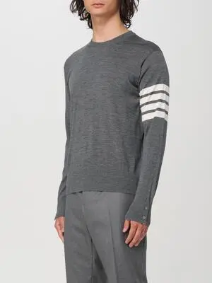 Thom Browne 4-bar Stripes Wool Pullover - Grey