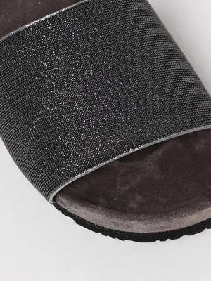 Brunello Cucinelli Embellished Flat Sandals - Silver