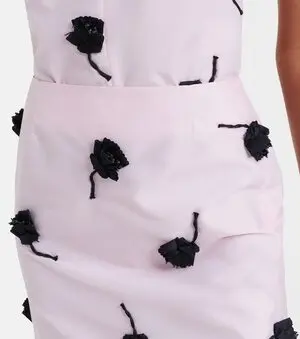 SHUSHU/TONG Floral-appliqué Pencil Skirt