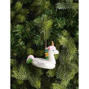 SELFRIDGES EDIT Unicorn Glass Christmas Decoration