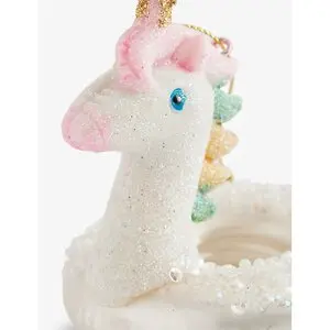 SELFRIDGES EDIT Unicorn Glass Christmas Decoration