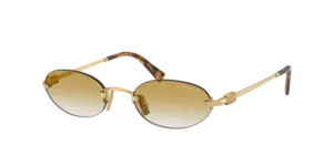 Miu Miu MIU MIU Rimless Sunglasses Clear Gradient Brown