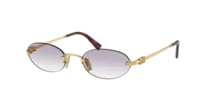 Miu Miu Rimless Sunglass - Clear Gradient Dark Grey