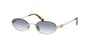 Miu Miu Rimless Sunglass Clear Gradient Light Blue