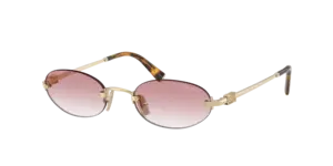Miu Miu MIU MIU Rimless Sunglasses Clear Gradient Light Blue