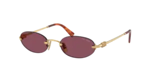 Miu Miu MIU MIU Rimless Sunglasses Dark Violet
