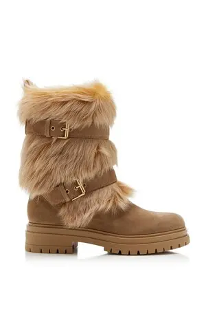 Gianvito Rossi Shearling Ankle Boots