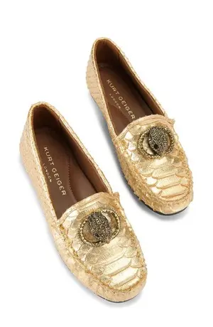 Kurt Geiger Croc Effect Flats For Women