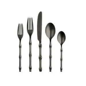 MEPRA Bali Flatware Set5 Pieces - Pewter Black Gold