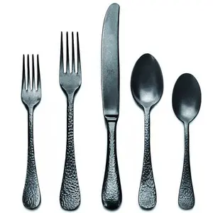MEPRA Epoque Flatware Set20 Pieces Pewter Black Gold