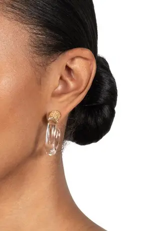 Alexis Bittar Liquid Lucite Crystal Hoop Earrings