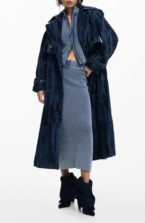 Desigual Dégradé Denim Trench Coat