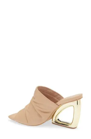 KOKO + PALENKI Ruched Wedge Sandal - Camel Leather