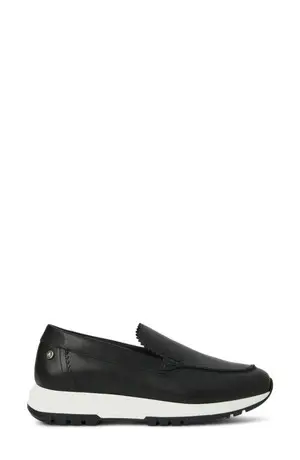 Aquatalia Karena Weatherproof Leather Slip-on Sneakers - Black