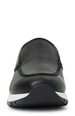 Aquatalia Karena Weatherproof Leather Slip-on Sneakers - Black