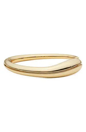Tory Burch Pierced Thin Cuff - Light Brass