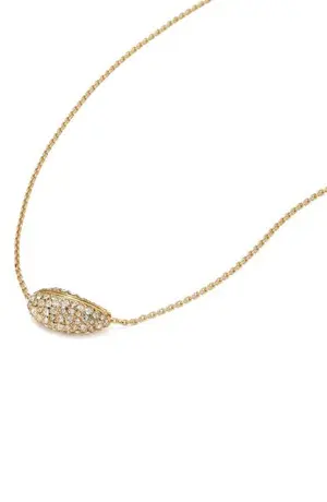Tory Burch Pierced Pavé Pendant Necklace
