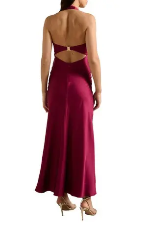 EVER NEW April Open Back Maxi Halter Gown