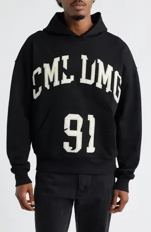 CRIMINAL DAMAGE Destroyed Logo Cotton Hoodie