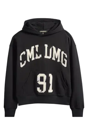 CRIMINAL DAMAGE Destroyed Logo Cotton Hoodie