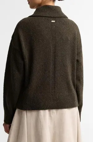 Barbour Lavensdale Wool-blend Half-zip Sweater - Olive
